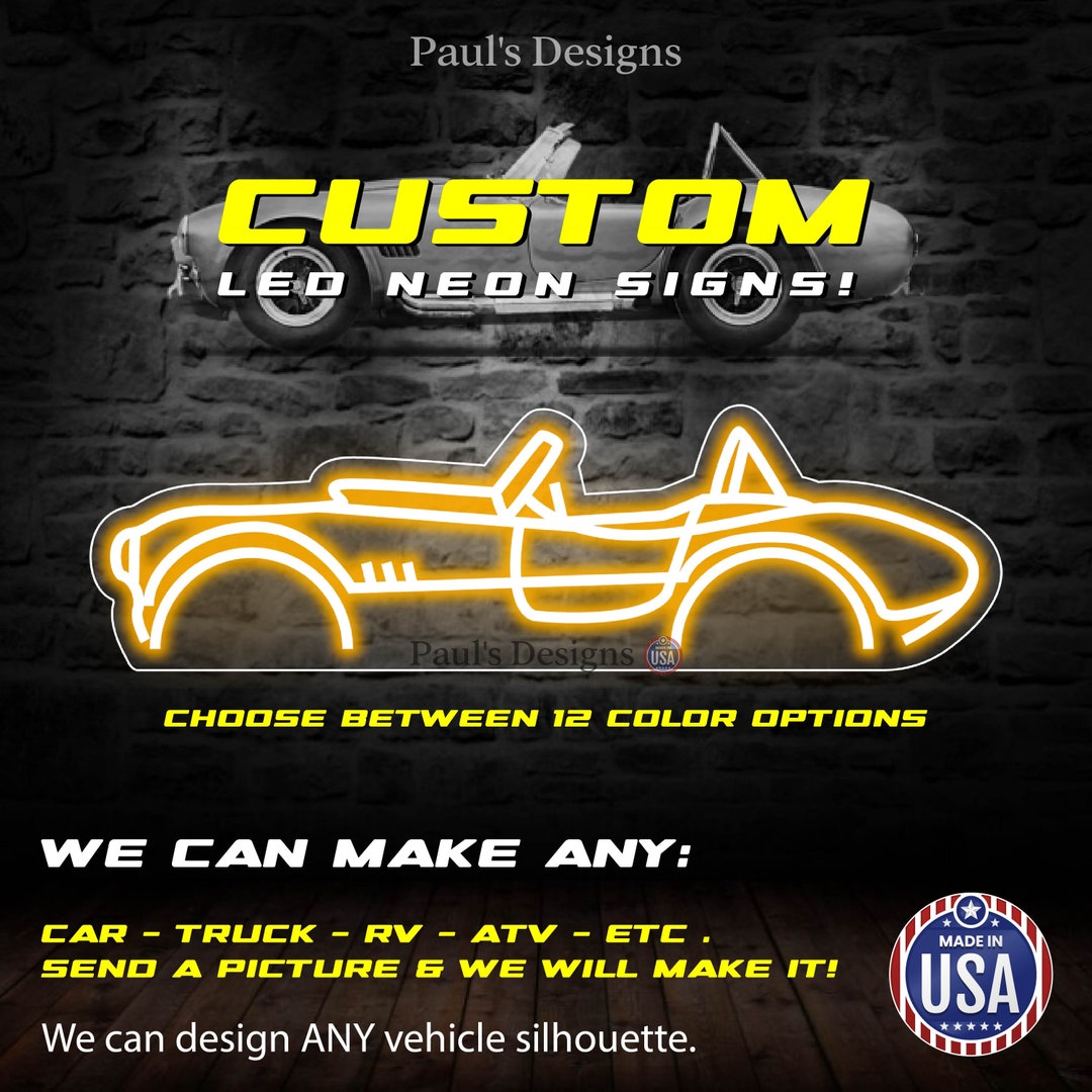 Car Led NEON Signs Custom Design Neon Car Signs Truck Neon 2 Day Turn ...