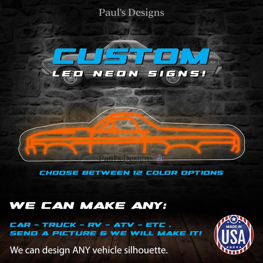 Car Led NEON Signs Custom Design Neon Car Signs Truck Neon 2 Day Turn ...