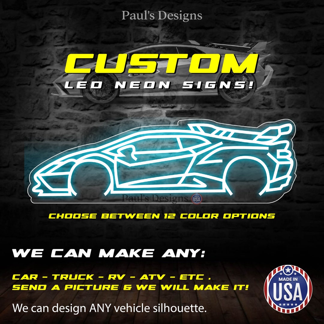 Car Led NEON Signs Custom Design Neon Car Signs Truck Neon 2 Day Turn ...