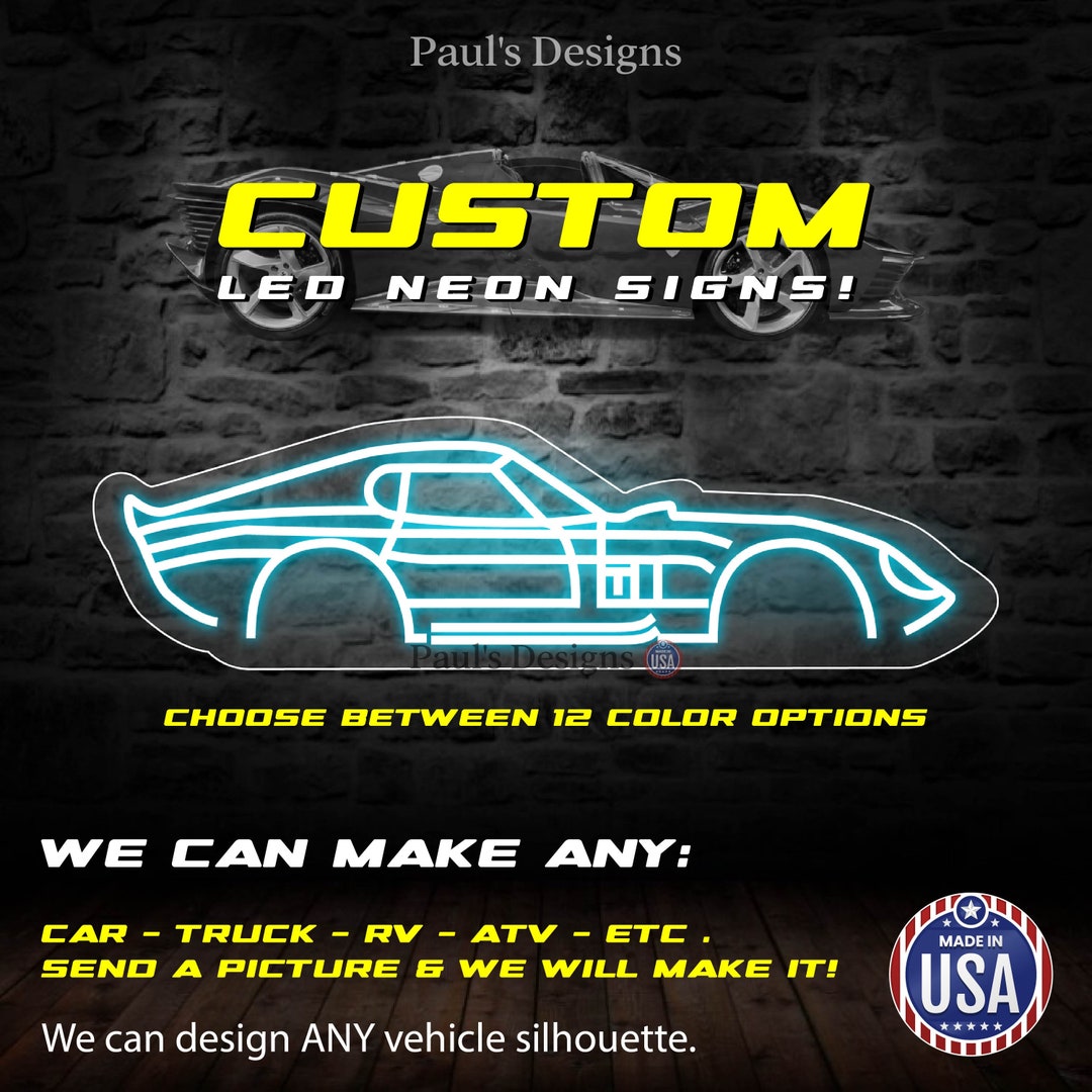Car Led NEON Signs Custom Design Neon Car Signs Truck Neon 2 Day Turn ...