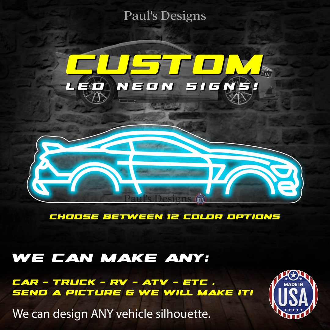 Car Led NEON Signs Custom Design Neon Car Signs Truck Neon 2 Day Turn ...