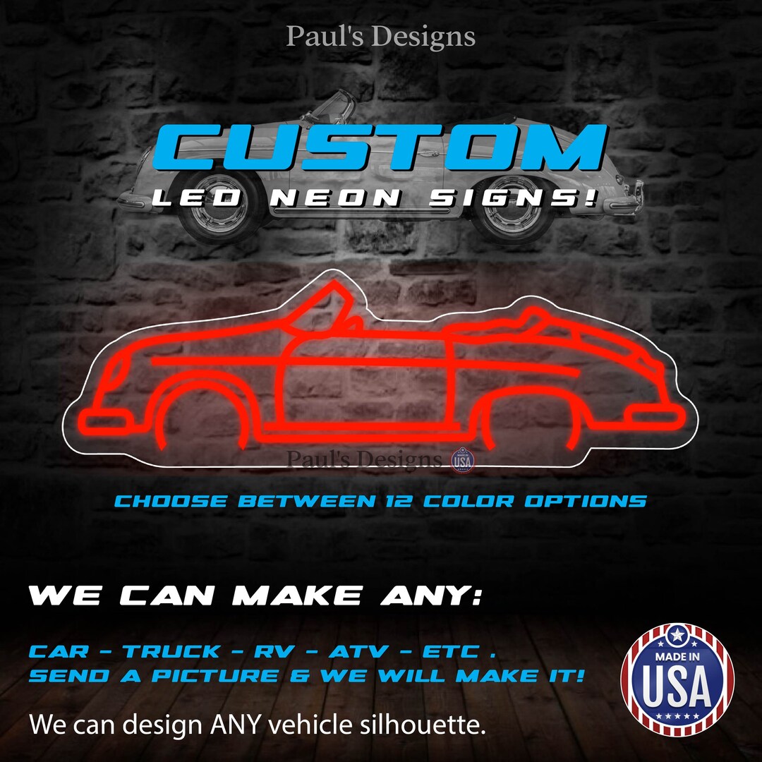 Car Led NEON Signs Custom Design Neon Car Signs Truck Neon 2 Day Turn ...
