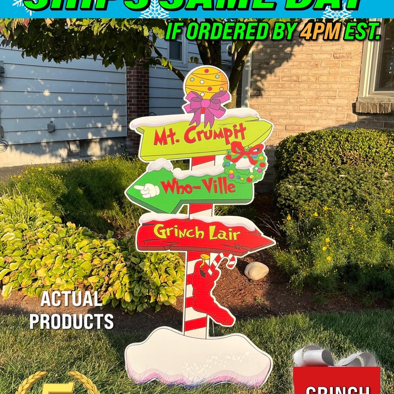 Grinch Sign Direction - Etsy