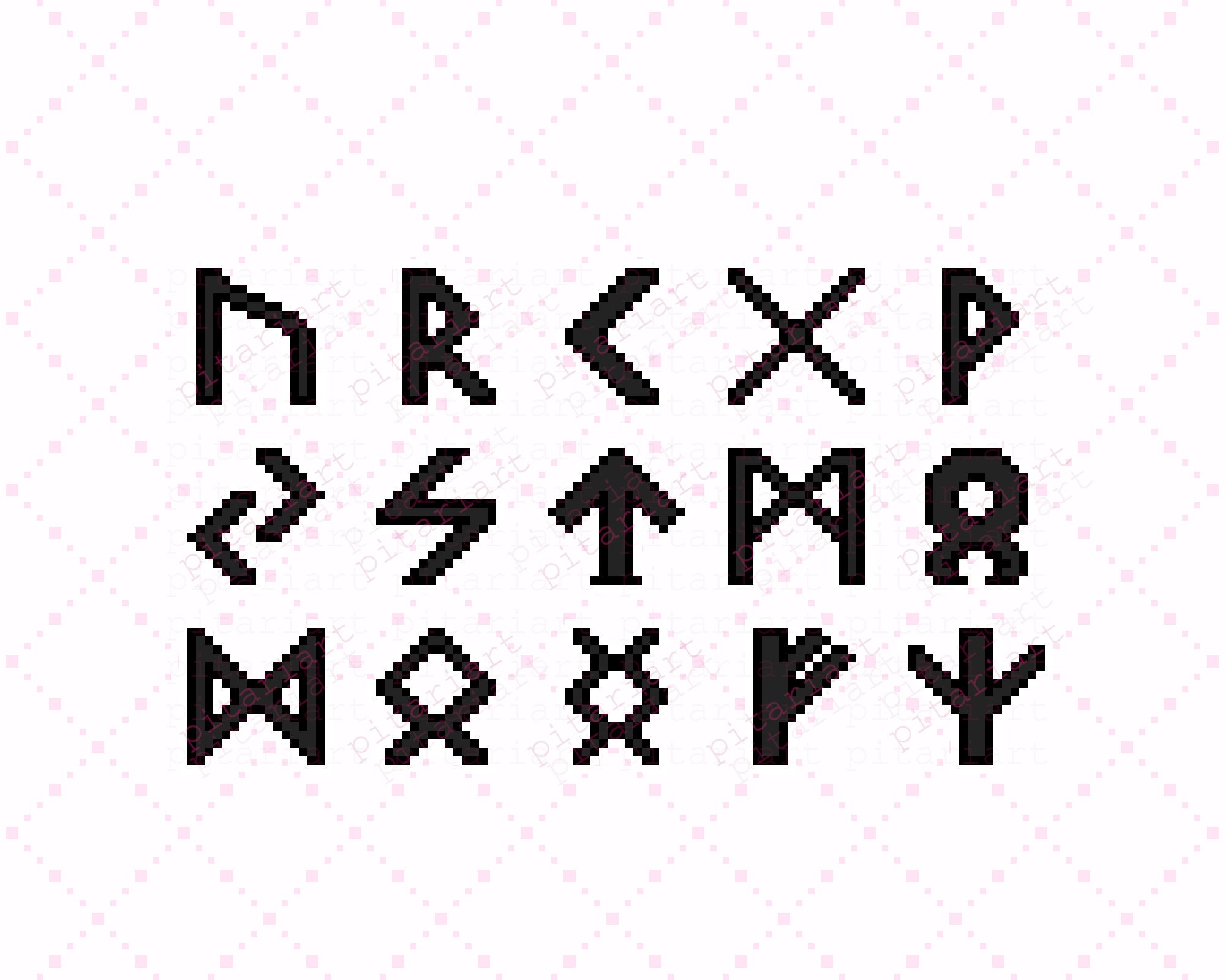 Twitch Viking Runes Sub/bit Badges for Streaming Twitch Pixel Runes ...