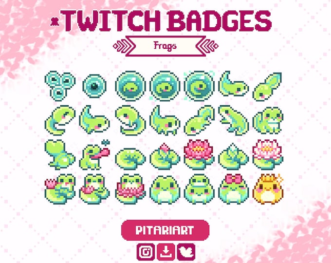Magical Frog Emote Pack / Twitch & Discord / Cute, Pretty, Green, Frog ...