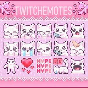 Twitch Pixel Cat Emotes/channel Points 2 Animated Emotes Pop Cat and ...