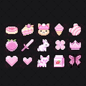 Cute Pink Twitch Sub Badges Sub/bit Pixel Items in Different Pink ...
