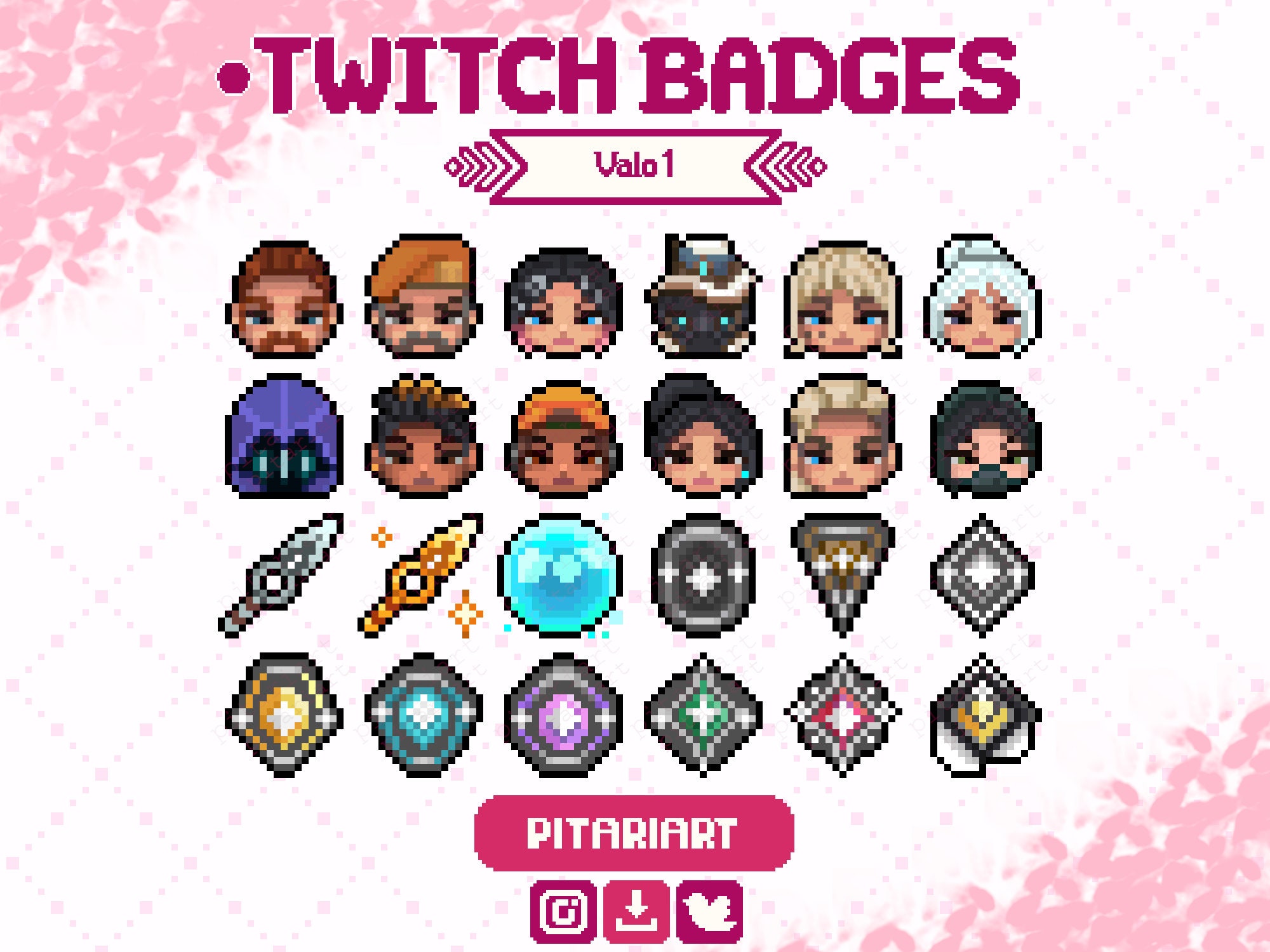 Twitch Valo Badges for Twitch Stream Sub/bit Badges for Streaming - Etsy