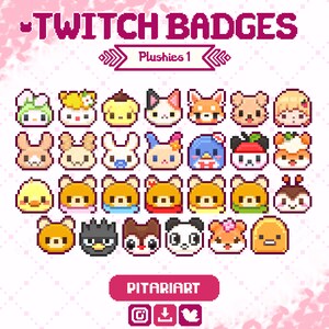 Kawaii Pixel Plushies as Sub/bit Badges for Twitch Stream Cute Kitty ...