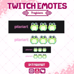 Twitch Emote Kawaii Frog Hi, Wave Animated Emote for Streaming | Pixel ...
