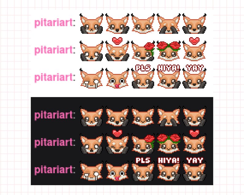 Kawaii Fox Emotes for Twitch Ready to Use Channel Points - Etsy