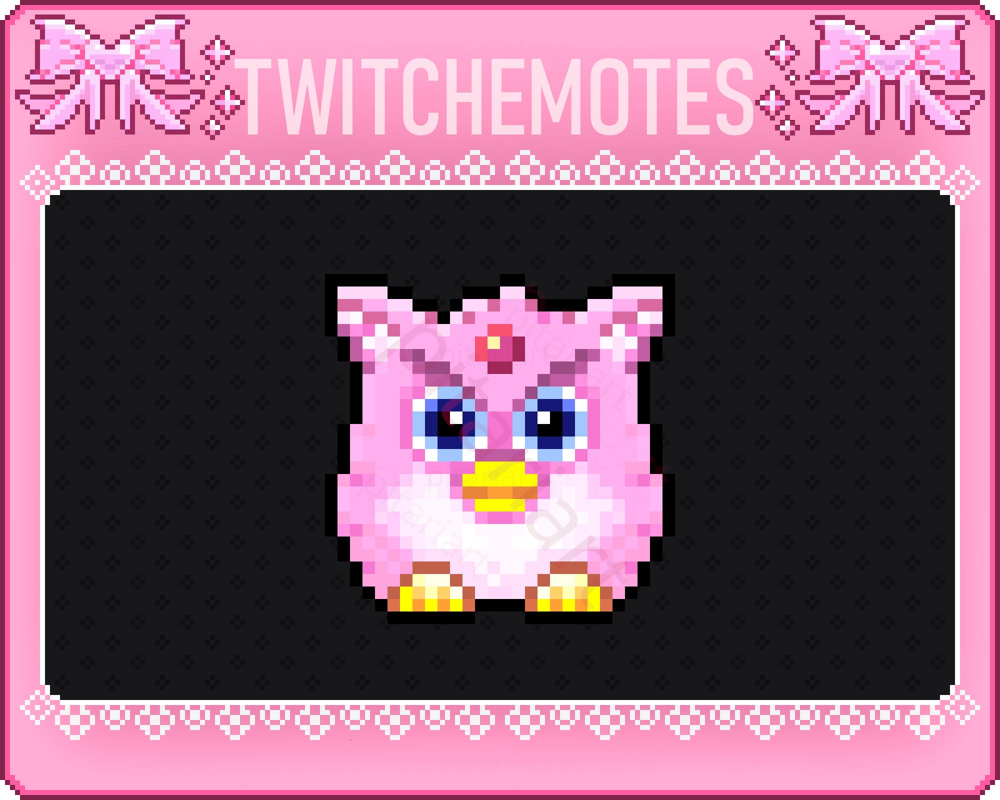 Kawaii Pink Furby Twitch Emote | Cute Mad Furby Pixel Toy Plushie ...