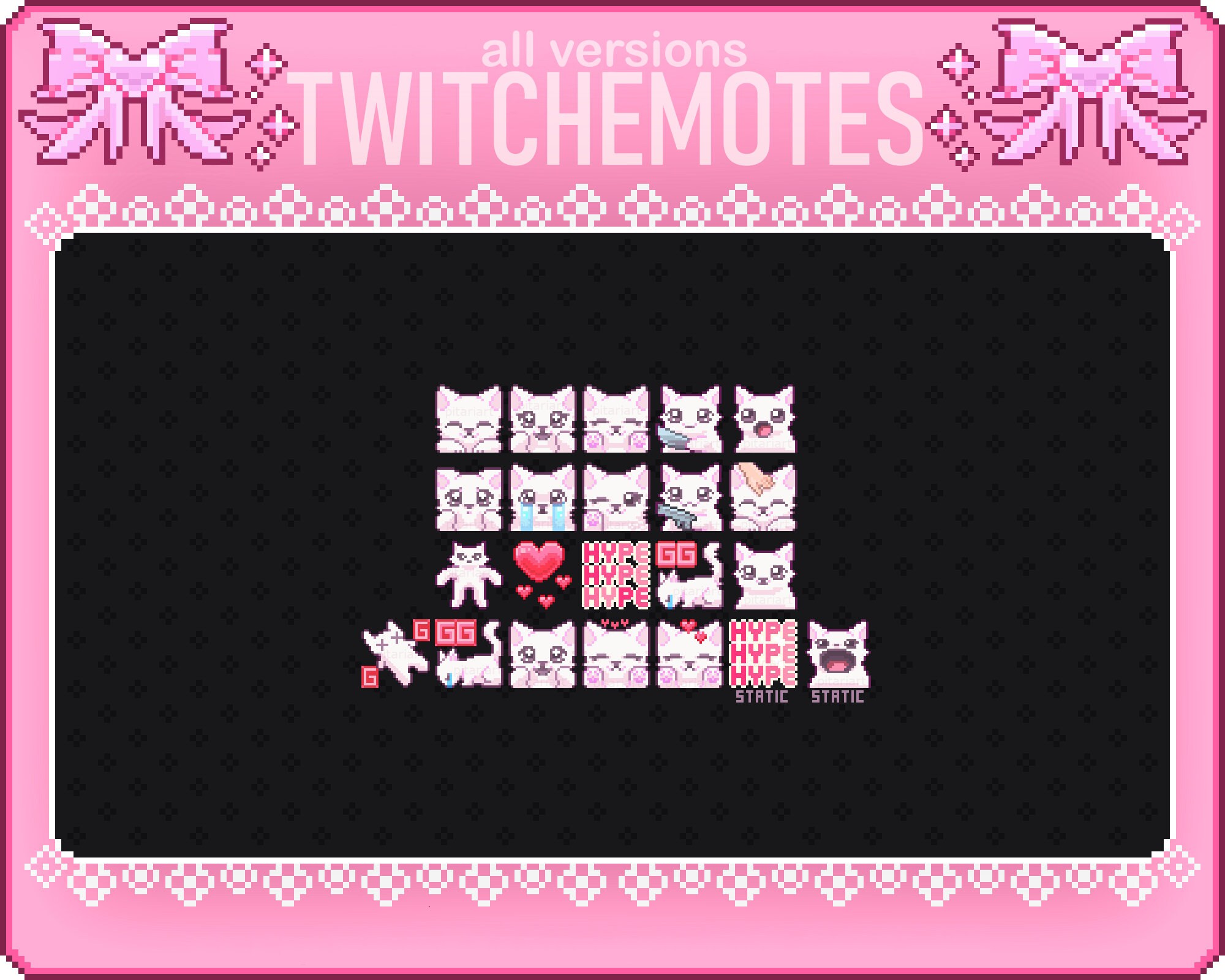 Twitch Pixel Cat Emotes/channel Points 2 Animated Emotes Pop Cat and ...