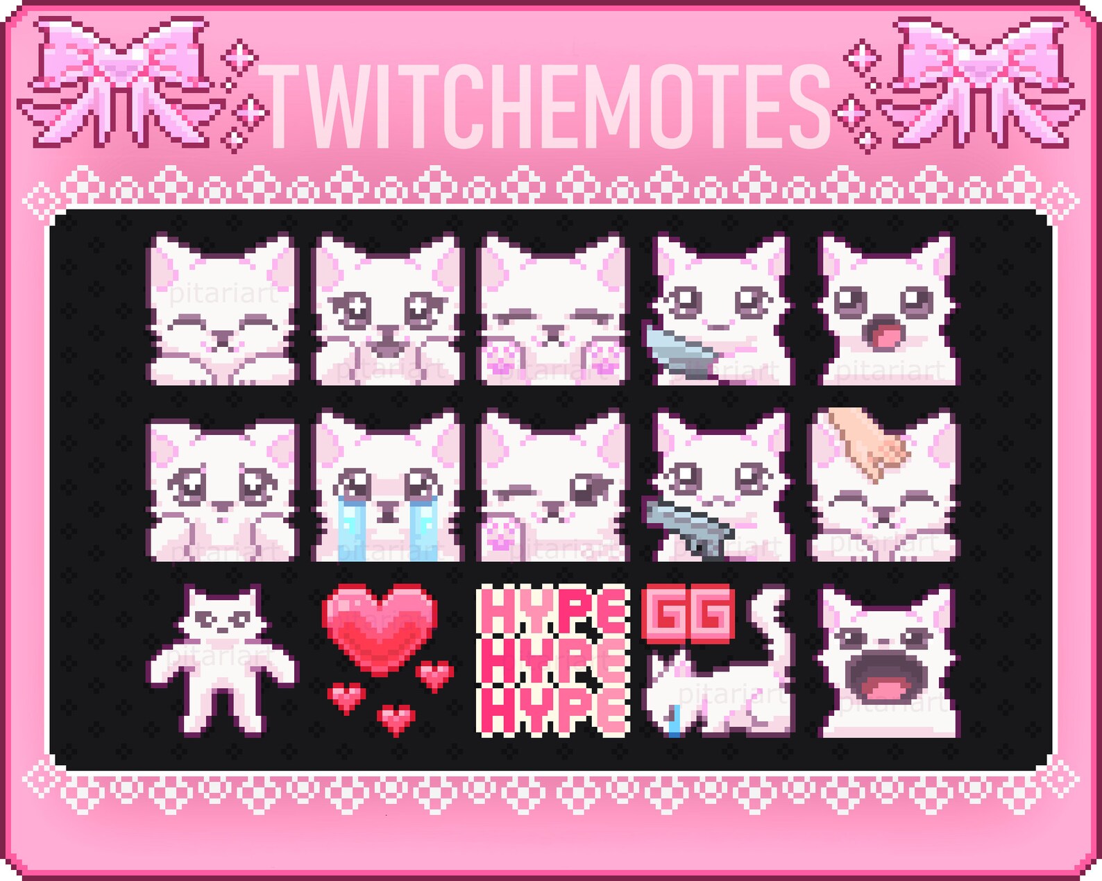 Twitch Pixel Cat Emotes/channel Points 2 Animated Emotes Pop Cat and ...