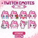 Twitch Animated Emotes Kawaii Pixel Pink Rabbit Plushie for Twitch ...
