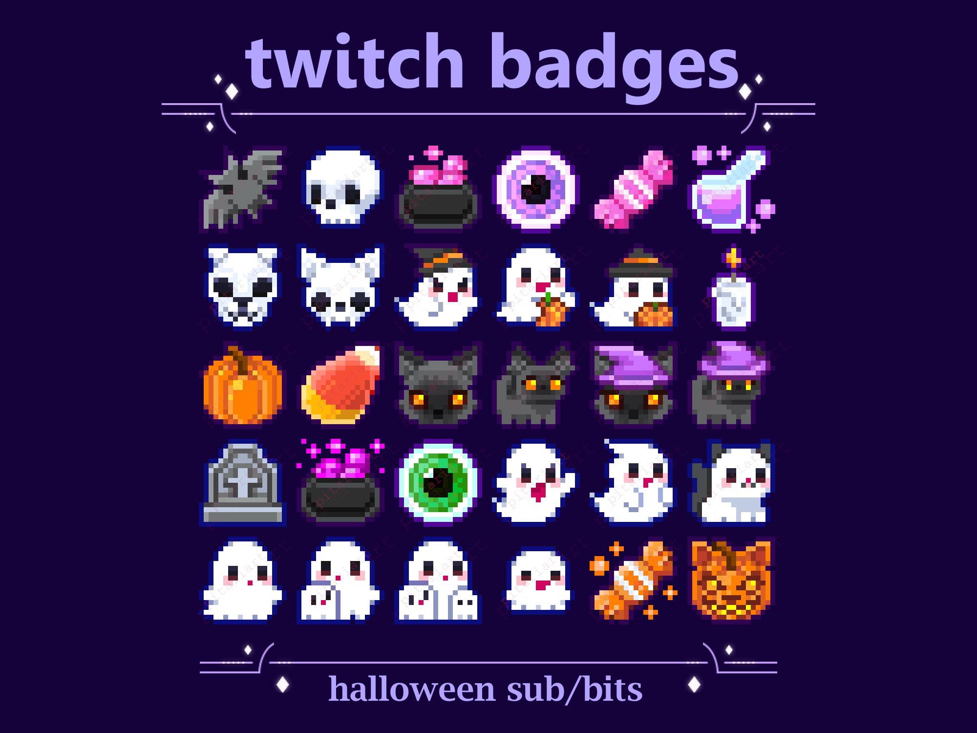 Spooky Halloween Twitch Sub Badges for Streaming | Creepy Ghost ...