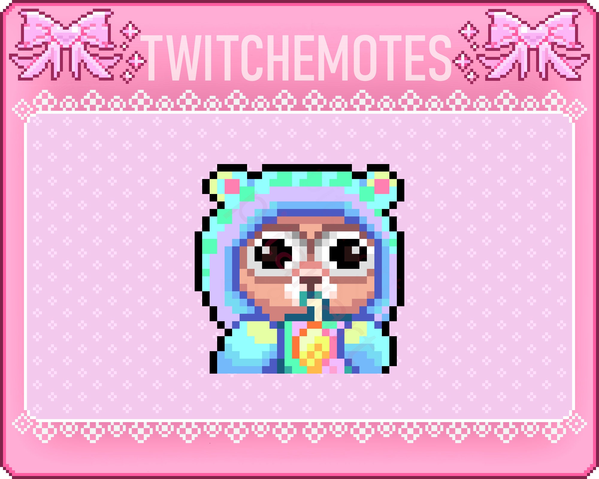 Twitch Bear Emote With Colorful Hoodie Drinking Soda Kawaii Clueless ...