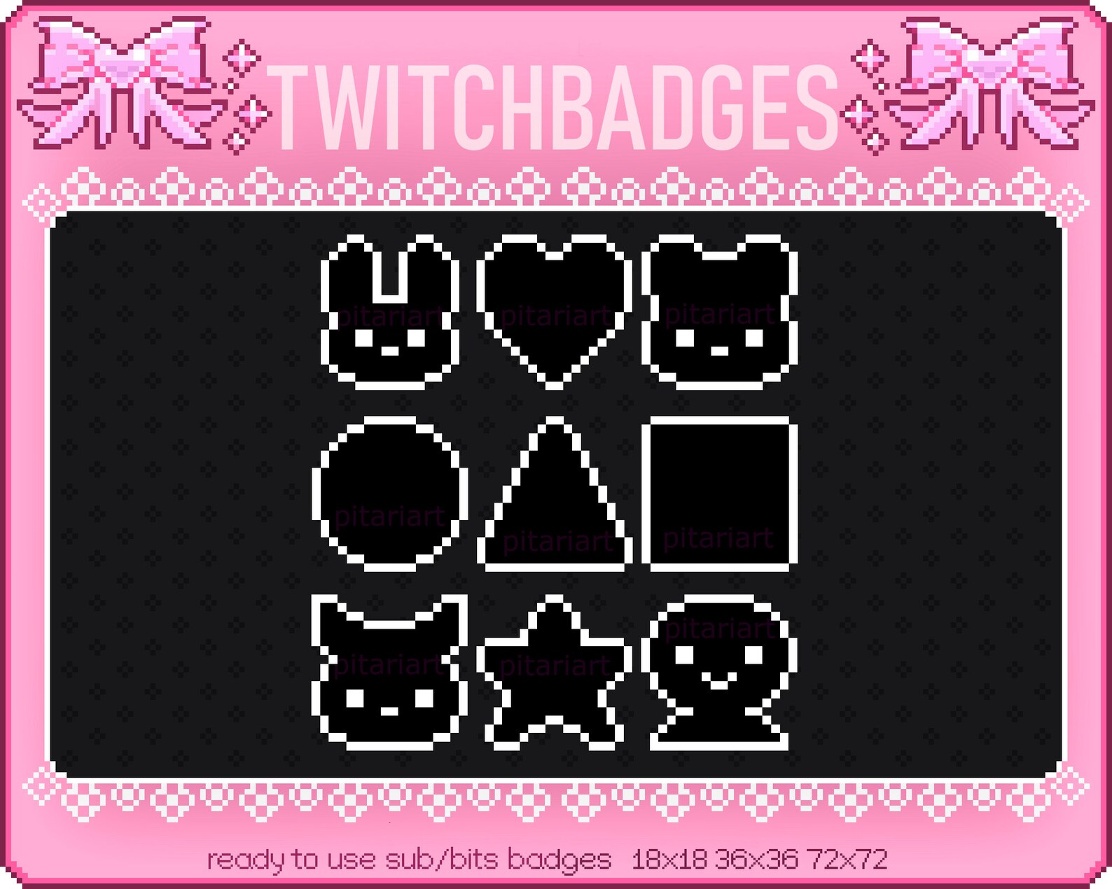 Twitch Badges Simple Black Symbols Sub and Bit Badges for - Etsy