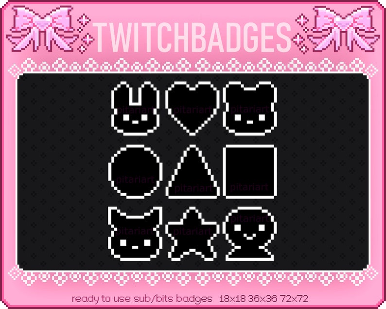 Twitch Badges Simple Black Symbols Sub and Bit Badges for - Etsy