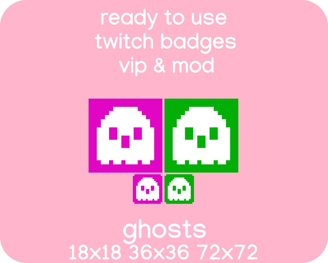Mod Badge/vip Badge Cute Spooky Ghost Pixel for Twitch 12 - Etsy