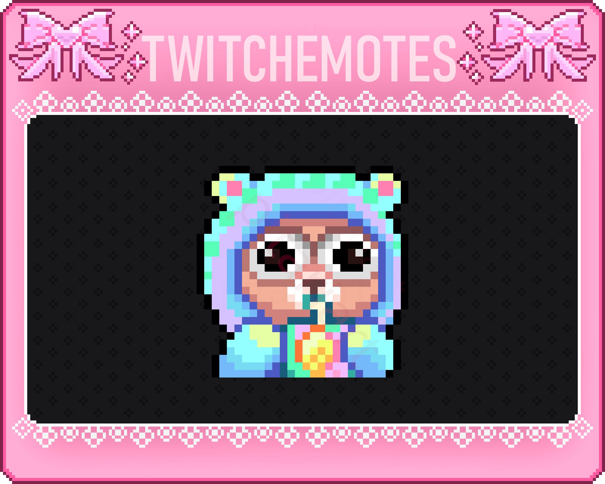 Twitch Bear Emote With Colorful Hoodie Drinking Soda Kawaii Clueless ...