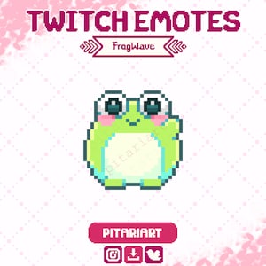 Twitch Emote Kawaii Frog Hi, Wave Animated Emote for Streaming | Pixel ...