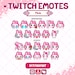 Twitch Animated Emotes Kawaii Pixel Pink Rabbit Plushie for Twitch ...