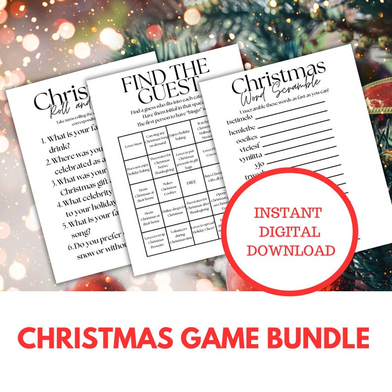 Christmas Game Bundle ICEBREAKERS for Holiday Parties. Digital Download ...