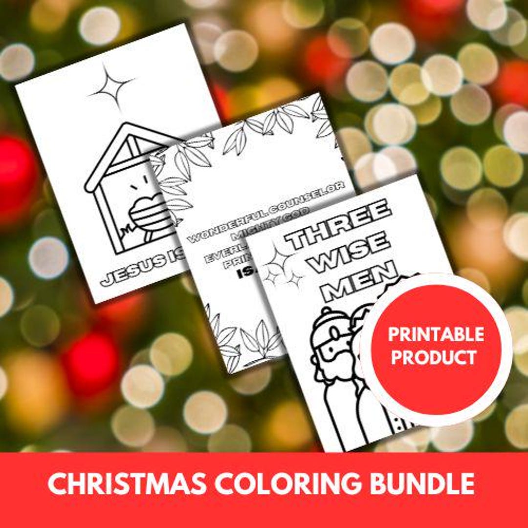 Christmas Coloring Pages Bundle Party Activity for Kids - Etsy