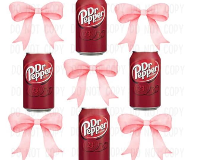 Preppy Coquette Bow Dr. Pepper PNG Instant Digital Download - Etsy