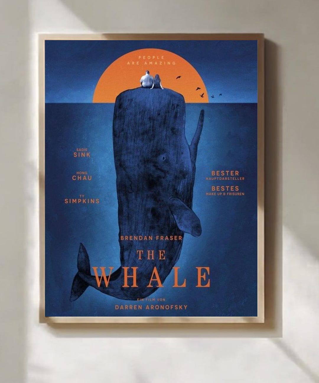 The Whale Poster Deep Sea Whale Wall Art Print With Moody Blue Ocean ...