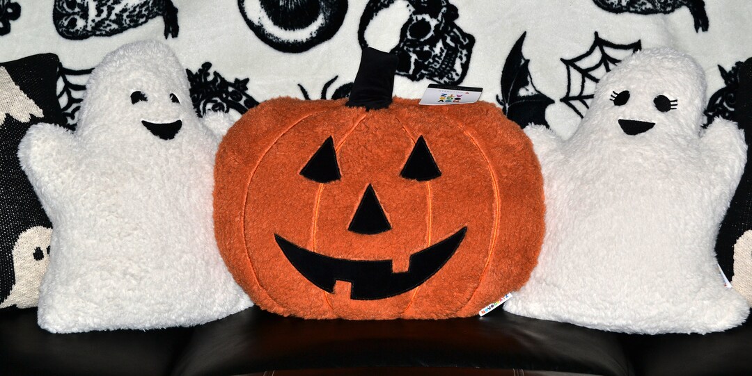 Jack-o'lantern Pillow, Pumpkin Throw Pillow, Halloween Decorative ...