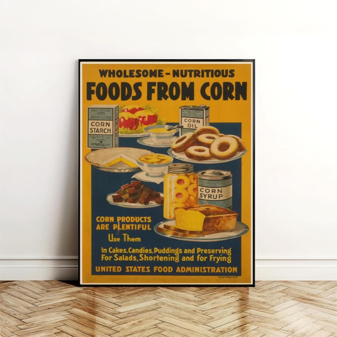 Vintage Poster - Foods From Corn Poster - Etsy