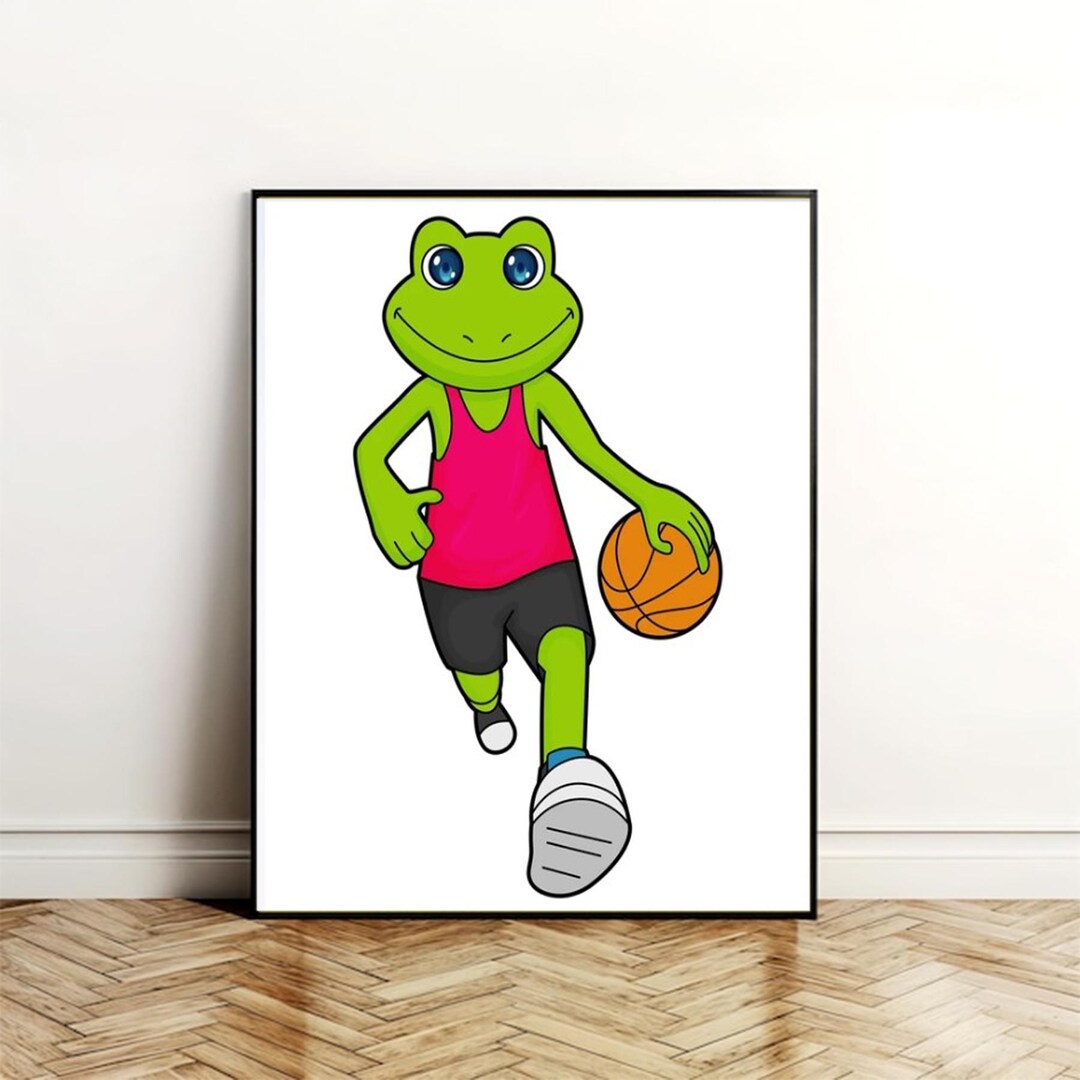 Frog Basketball Player Basketball Poster - Etsy