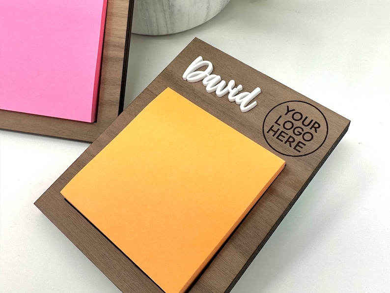 Personalized Sticky Notepad Holder, Corporate Gift for Employees ...