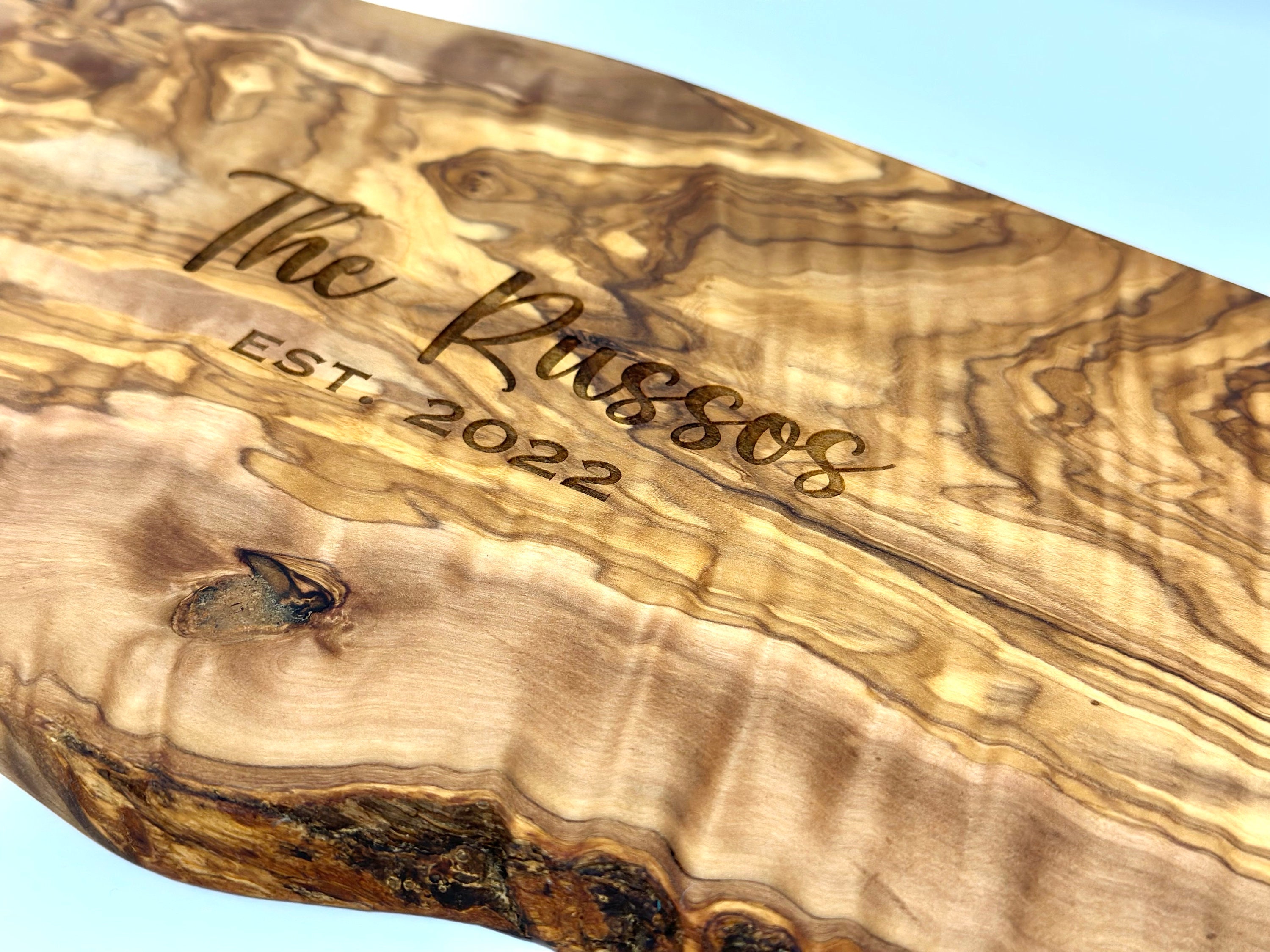 Large Personalized Custom Wood Cutting Board, Live Edge Cutting Board ...