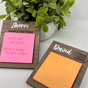 Personalized Sticky Notepad Holder, Corporate Gift for Employees ...