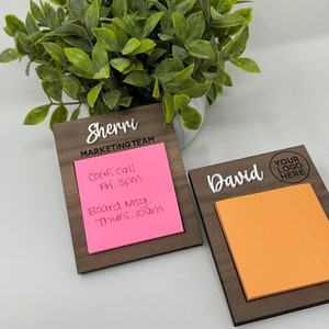 Personalized Sticky Notepad Holder, Corporate Gift for Employees ...