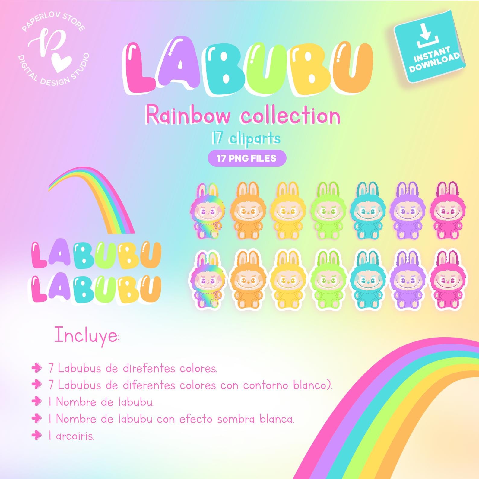 Clip Art Labubu Rainbow Collection PNG Illustrations Labubu - Etsy
