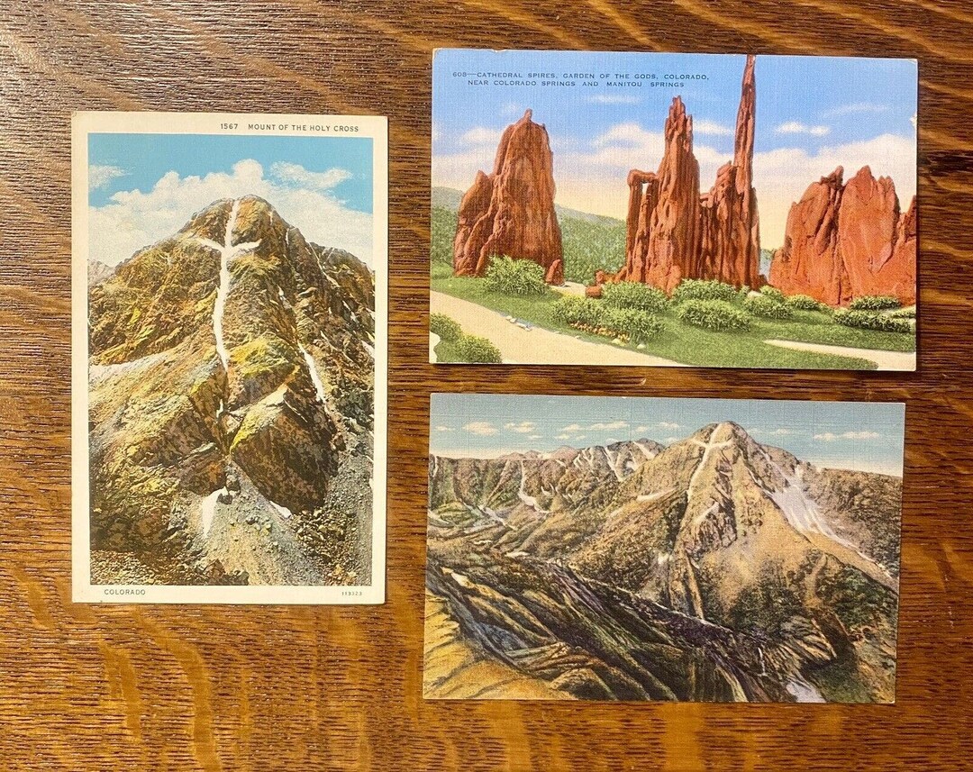 Lot 3 Vintage Antique Postcards Colorado Holy Cross Garden of the Gods ...