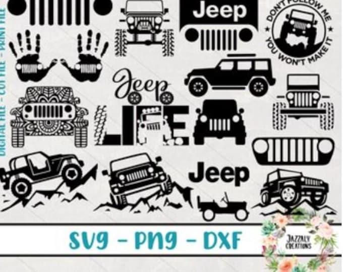 Jeep SVG PNG DXF Bundle - Jeep Svg - Jeep Life - Jeeps - Jeep Vector ...