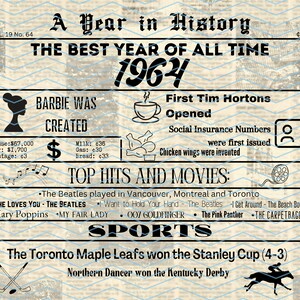 1964 Canada A Year in History Birthday Tumbler Wrap 20 Oz Straight PNG ...