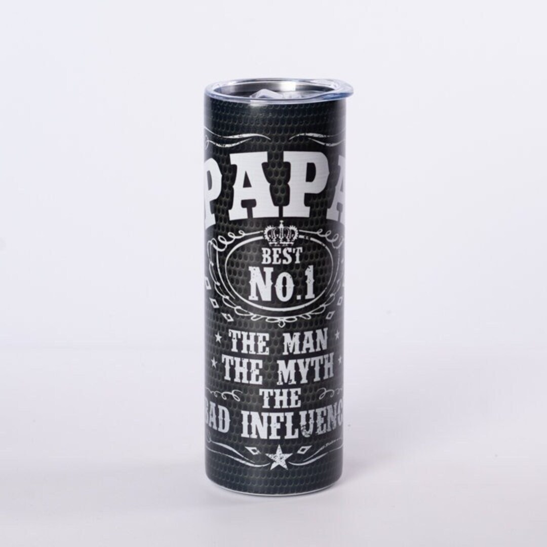 Papa Bad Influence Black Tumbler Glow in the Dark Stainless Steel 20 Oz ...