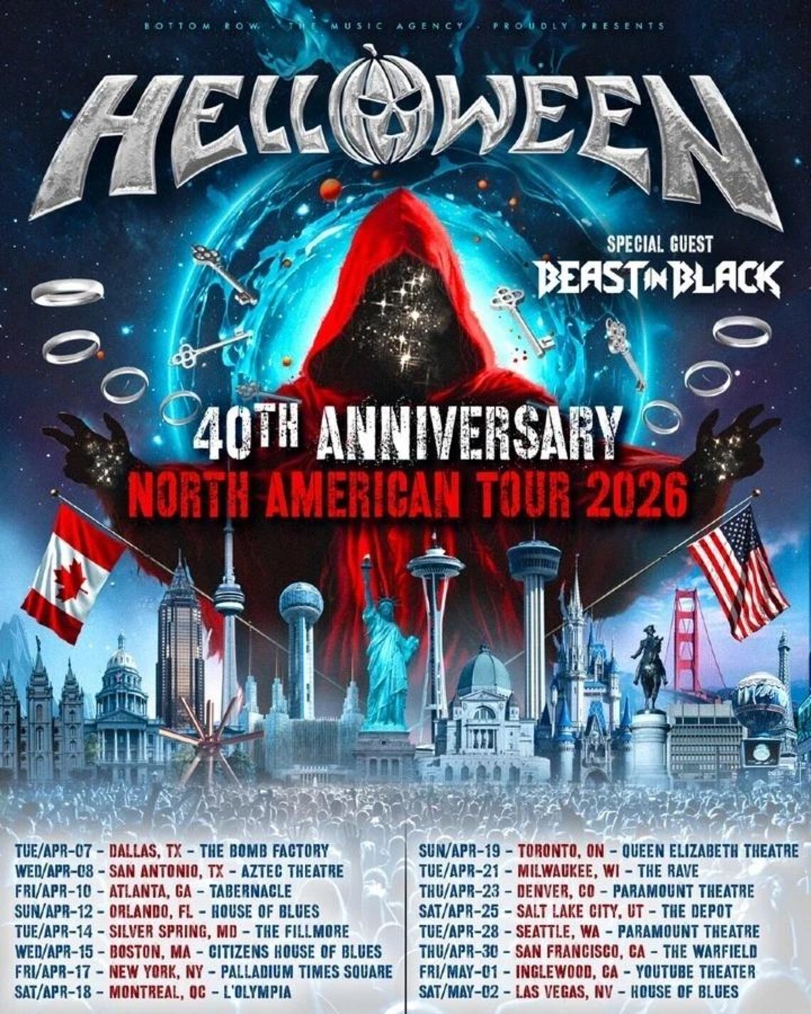 Power Metal Tour Poster 2026 Dark Fantasy Heavy Metal Wall Art Concert ...