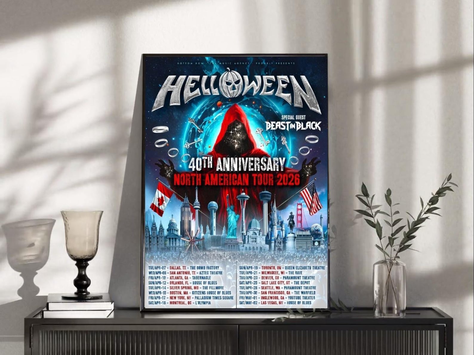 Power Metal Tour Poster 2026 Dark Fantasy Heavy Metal Wall Art Concert ...