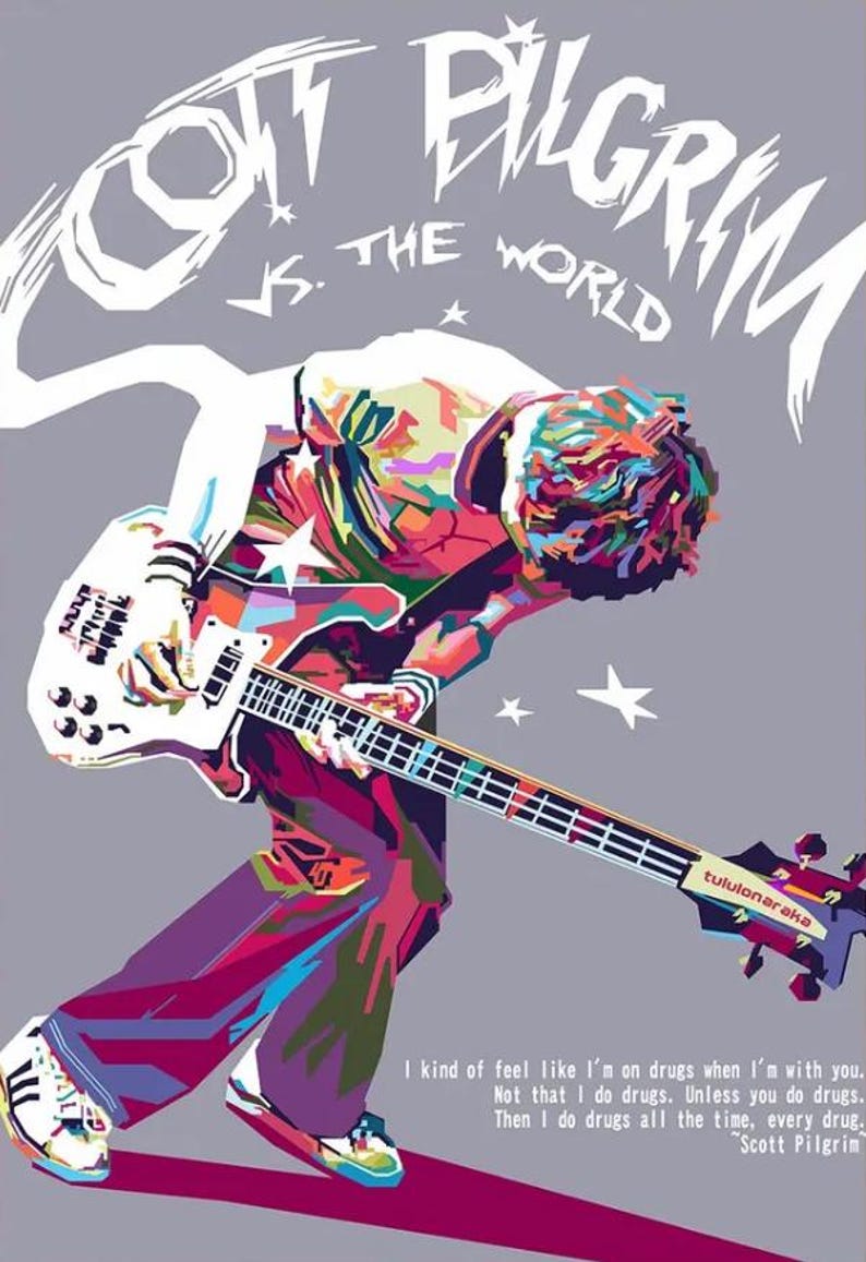 Scott Pilgrim Movie Poster, Art Prints, Home Decor,wall Art,bedroom ...