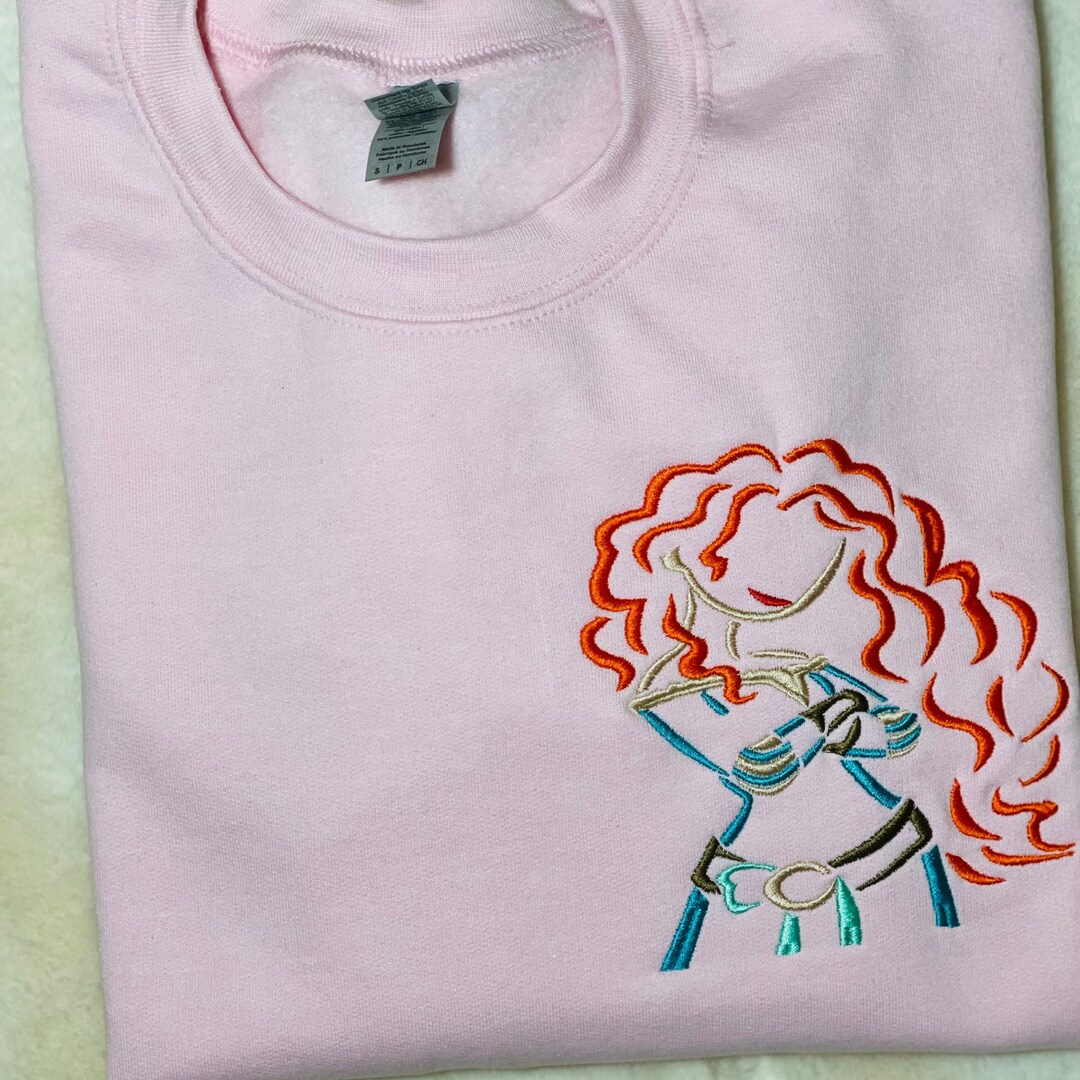 Princess Merida Embroidered Crewneck Sweatshirt - Etsy