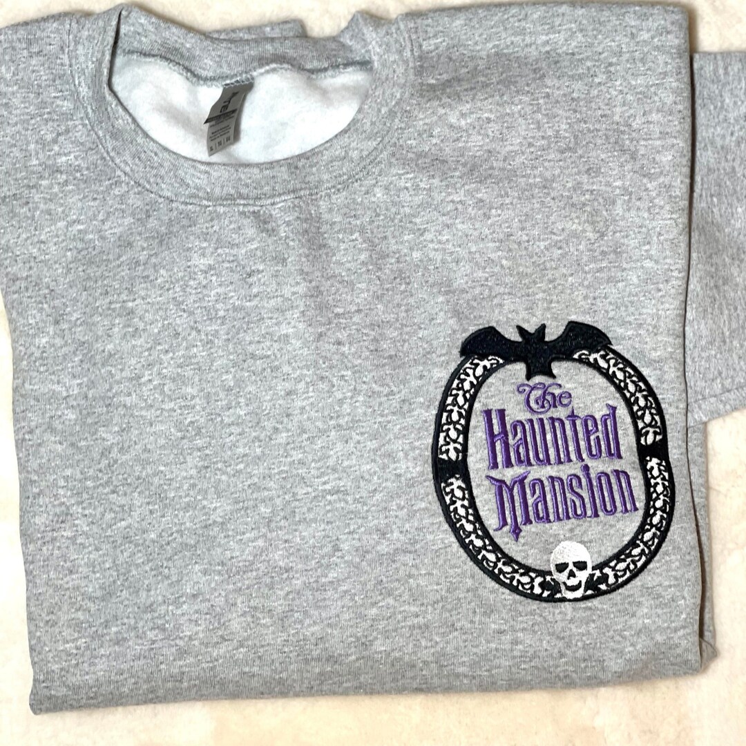 Haunted Mansion Crew Neck Embroidered/sweatshirt Adult Unisex ...