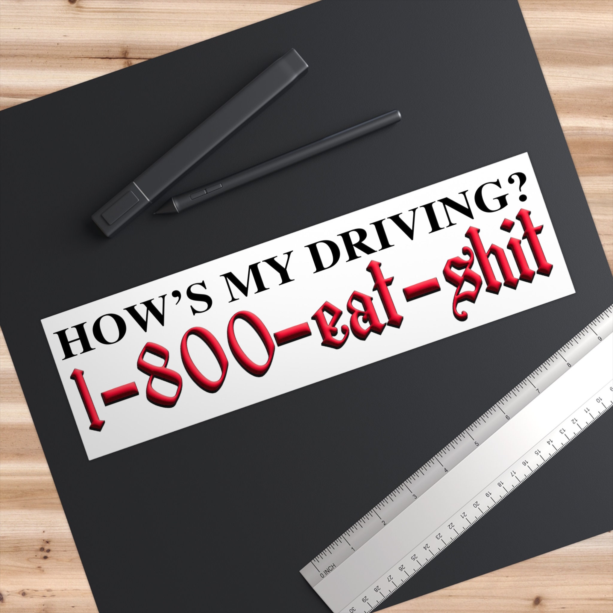 Hows My Driving 3D Red Gothic Font Bumper Stickers - Etsy