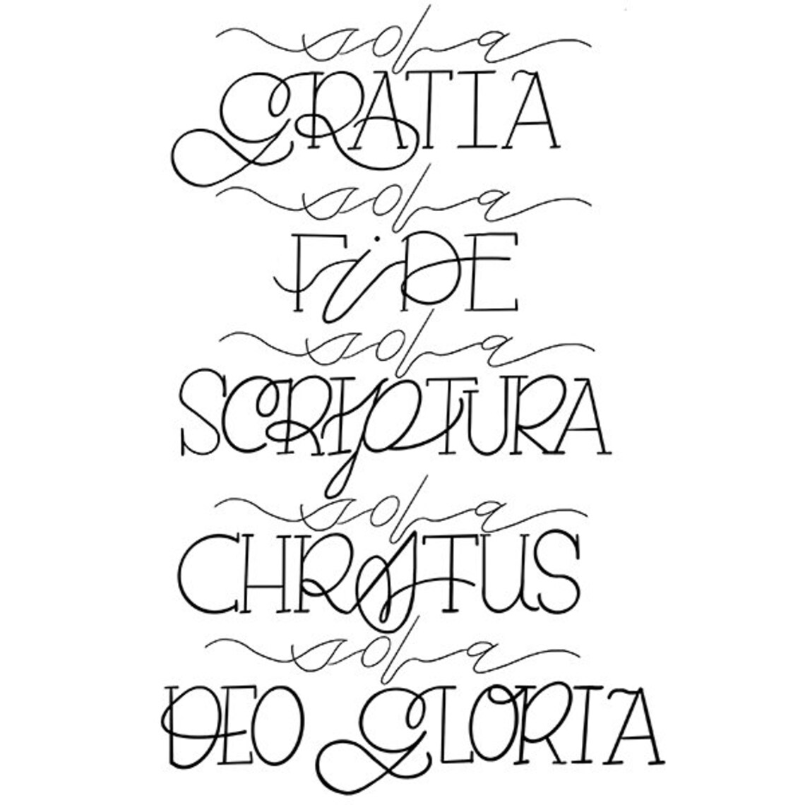 PRINTABLE the Five Solas - Hand Lettering 18x24 Poster Print - Etsy